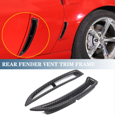 Carbon Fiber ABS Rear Side Vent Cover Trims For Corvette C6 2005-2013 ...