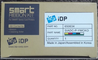 IDP Smart ribbon kit, YMCKO 250prints Part No 650634 | eBay