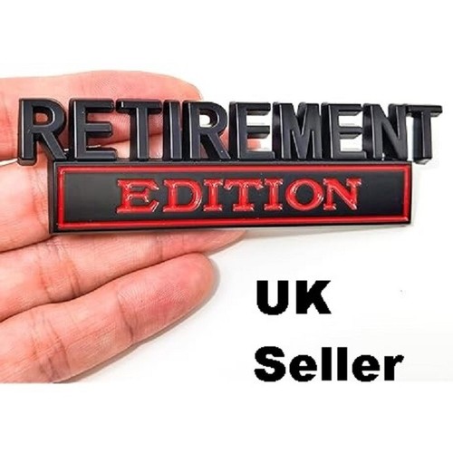 Car Badge Decal Sticker Emblem 3D Retirement Edition Black/Red Styling ...
