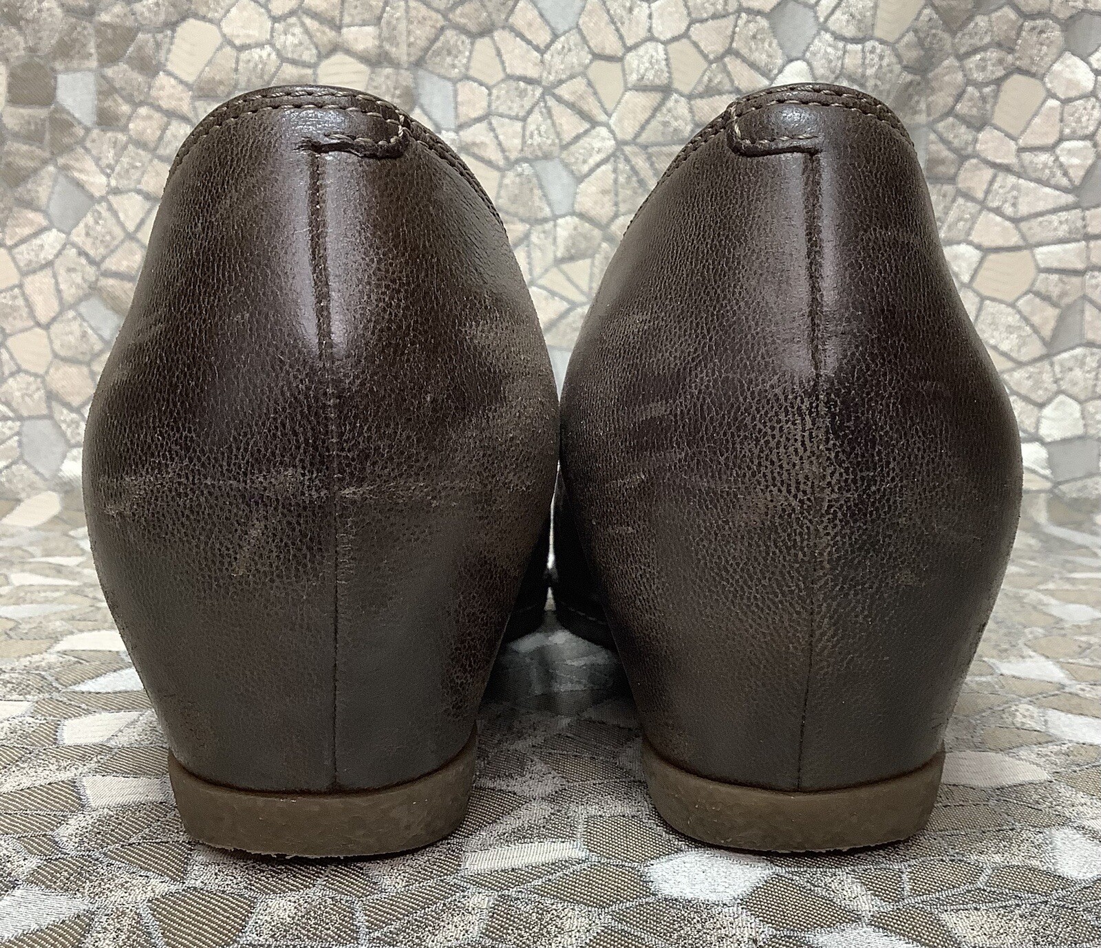 DANSKO LILIANA Burnished Teak Leather Wedge Shoe Pump Slip On 39 women ...