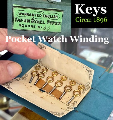 Pocket Watch Winding KEYS OEM 6 unused Keys Circa: 1896 | eBay
