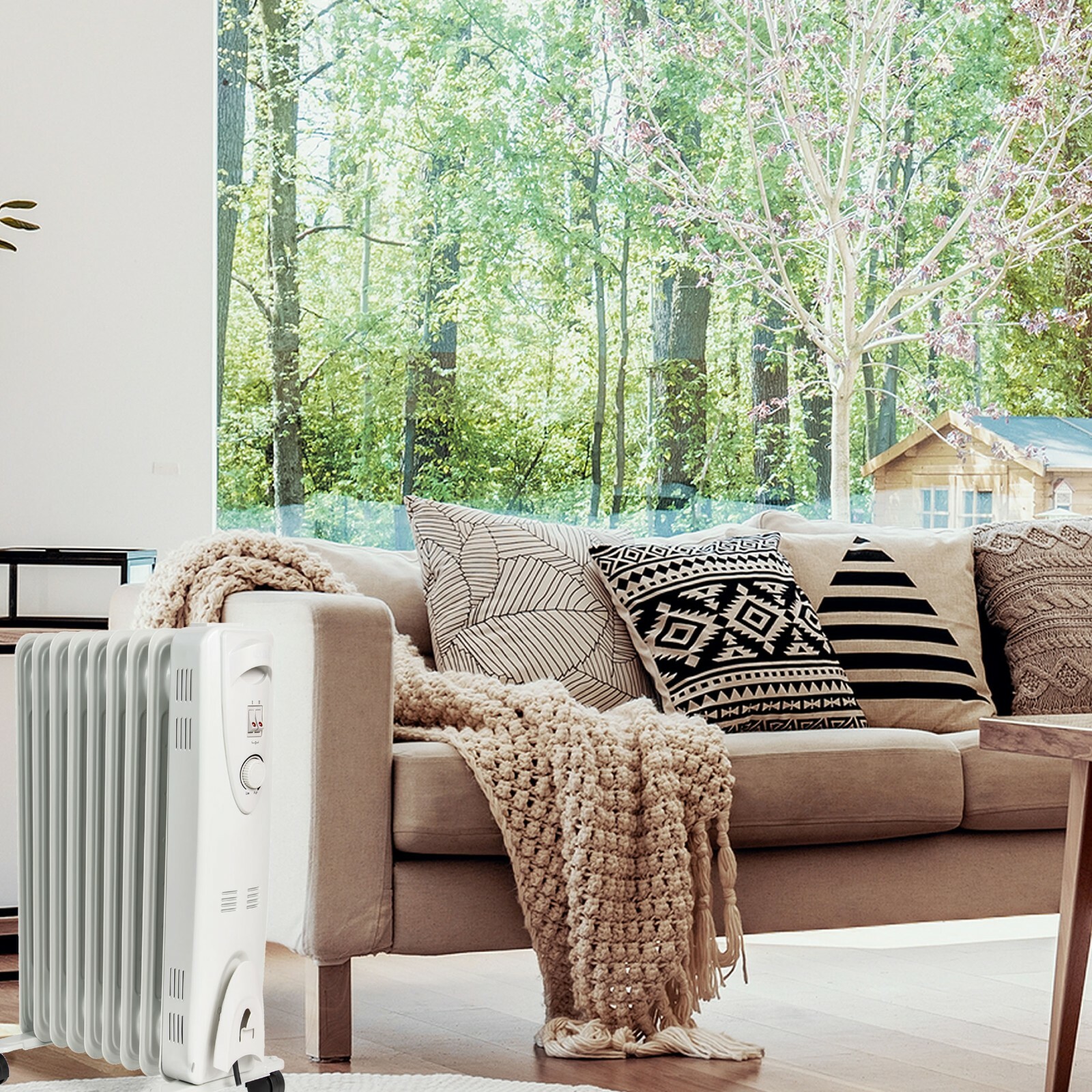 Mylek Oil Filled Radiator Heater Portable Electric Thermostat 2.5KW ...