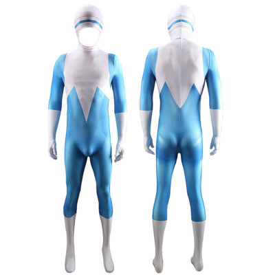 Cosplay The Incredibles Frozone Mask Jumpsuit Adult Kids Lucius Best ...