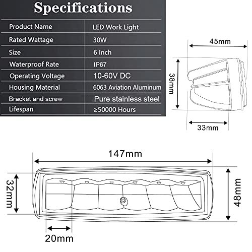 LED Work Auxiliary Lights Blue Agricultural Harvester Offroad Bar Car ...