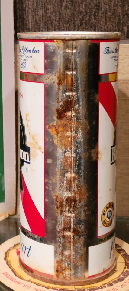 1968 16 OUNCE STEEL PABST BLUE RIBBON PULL TAB BEER CAN 5 CITY ...