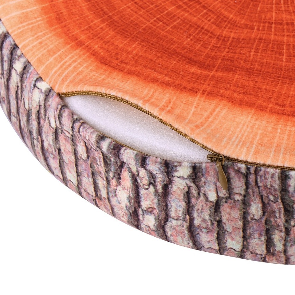 Soft Office Round Wood Pillow Plush Cushion Chair Buttocks Tree Stump ...