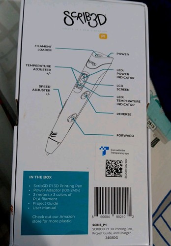 SCRIB3D P1 3D Printing Pen with Display - Includes 3D Pen, 3 Starter Colors New | eBay