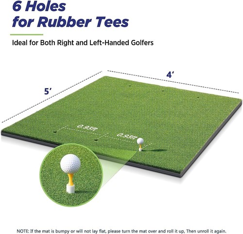 New! Golf Mat 5X4Ft Hitting Practice 10 Golf Balls, 9 Golf Tees - Chip ...