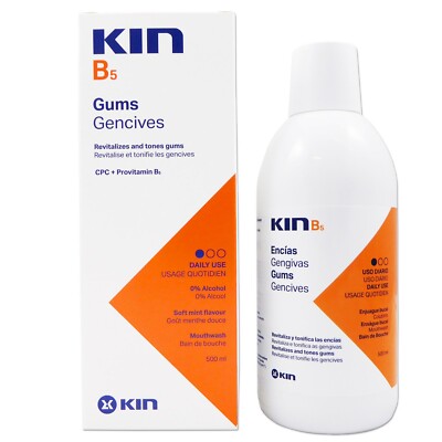 Kin B5 Mouthwash ~ Alcohol-Free Xylitol CPC ~ Daily Use for Bad Breath ...