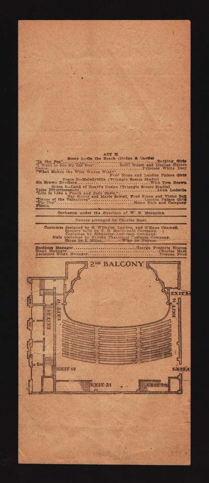 Fred Stone "TIP TOP" Vivian and Rosetta Duncan (Sisters) 1920 Broadway ...
