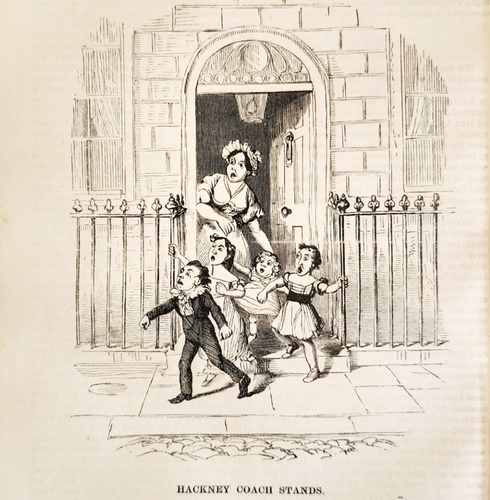 1871 Hackney Coach Stands Charles Dickens Wood Engraving Victorian Art ...