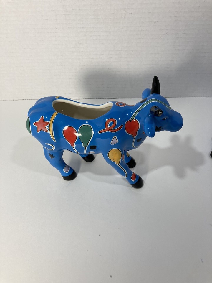 Cowparade Party Cow Ceramic Creamer & Lidded Sugar Bowl Set -Retired ...