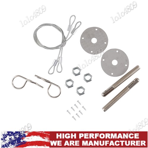 Car Racing Stainless Steel Mount Hood Pin Pins Plate Bonnet Lock Kit ...