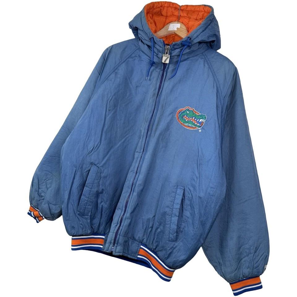 Vintage Florida Gators Jacket Mens M Blue Puffer Jacket Logo 7 UF 1990s ...