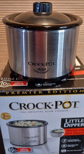 Crock-Pot Little Dipper Mini Slow Cooker Stainless 16oz Black 32041-C ...