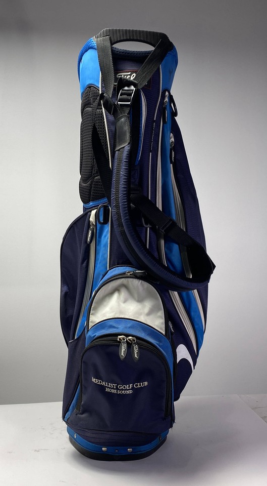 Titleist Stand Bag Blue White 4-Way Divide Single Strap Golf Bag | eBay