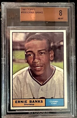 1961 Topps Ernie Banks #350 Chicago Cubs HOF Beckett BVG 8 NM-MT ...