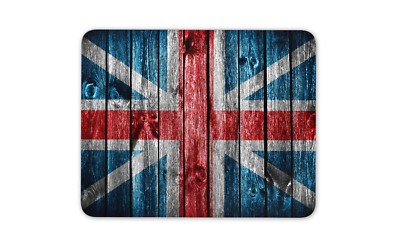 Cool Union Jack Mouse Mat Pad - Wooden Effect Flag Fun Gift PC Computer ...