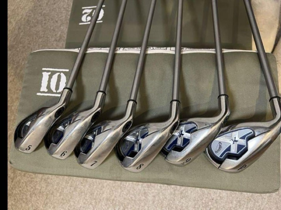 Callaway X-18 Left Handed Iron Set 5-PW 6 pcs Genuine Graphite Flex SR ...