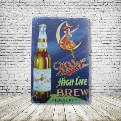Miller Beer Vintage Style Tin Metal Bar Sign Poster Man Cave ...
