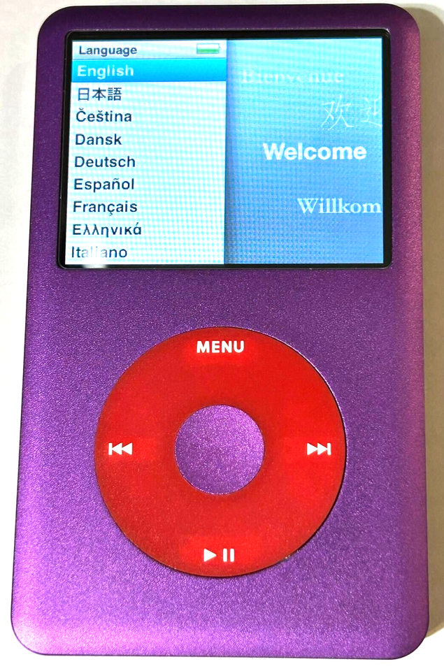 APPLE iPOD CLASSIC 7th Gen Purple 160GB HDD 650mAh Mega Battery RED ...
