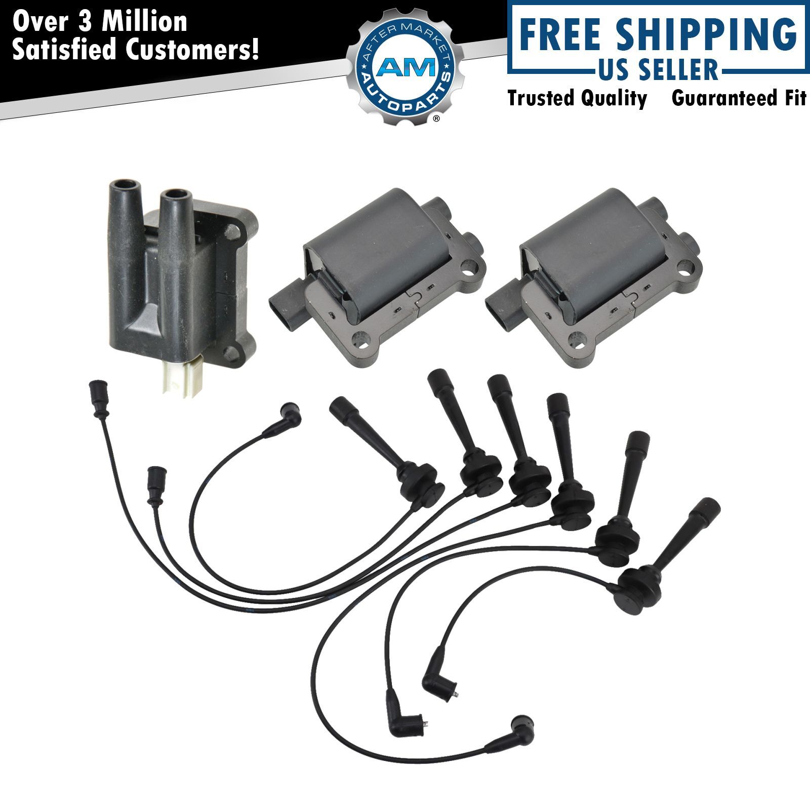 Ignition Coils Spark Plug Wires Kit Fits 1997-20042 Mitsubishi Montero ...