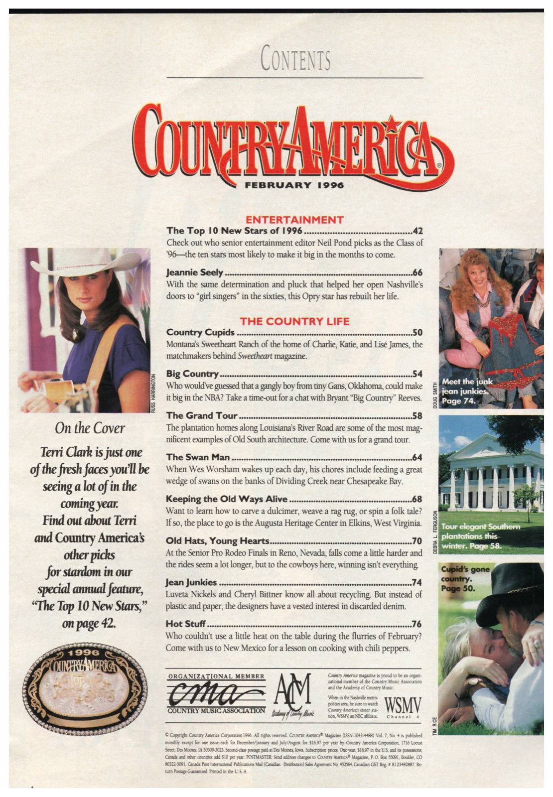 Country America Magazine February 1996 Top 10 New Stars of '96 Terri ...