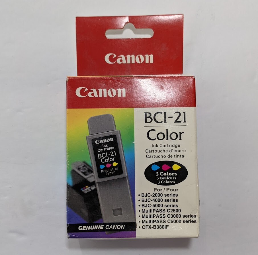 Genuine Lot of 4 Canon BCI-21 Color Ink Cartridges for BJC-2000/4000 ...