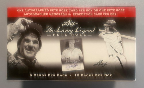 2012 LEAF PETE ROSE THE LIVING LEGEND FACTORY SEALED BOX- 10 PACKS w/ 1 ...