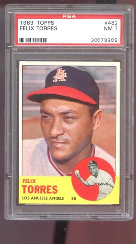 1963 Topps #482 Felix Torres PSA 7 Graded Baseball Card NM MLB Los ...