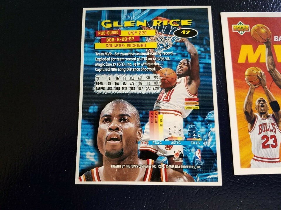 Glen Rice Miami Heat 95-96 TSC OVERSIZE WHITE BORDER RARE ODDBALL WOW ...