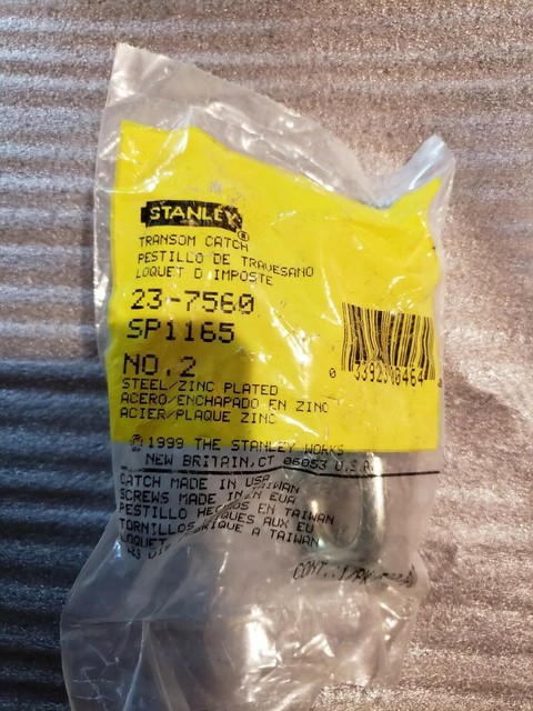 Stanley Hardware 23-7560 Transom Catch Zinc Plated 2 X 1 5/8" for sale ...