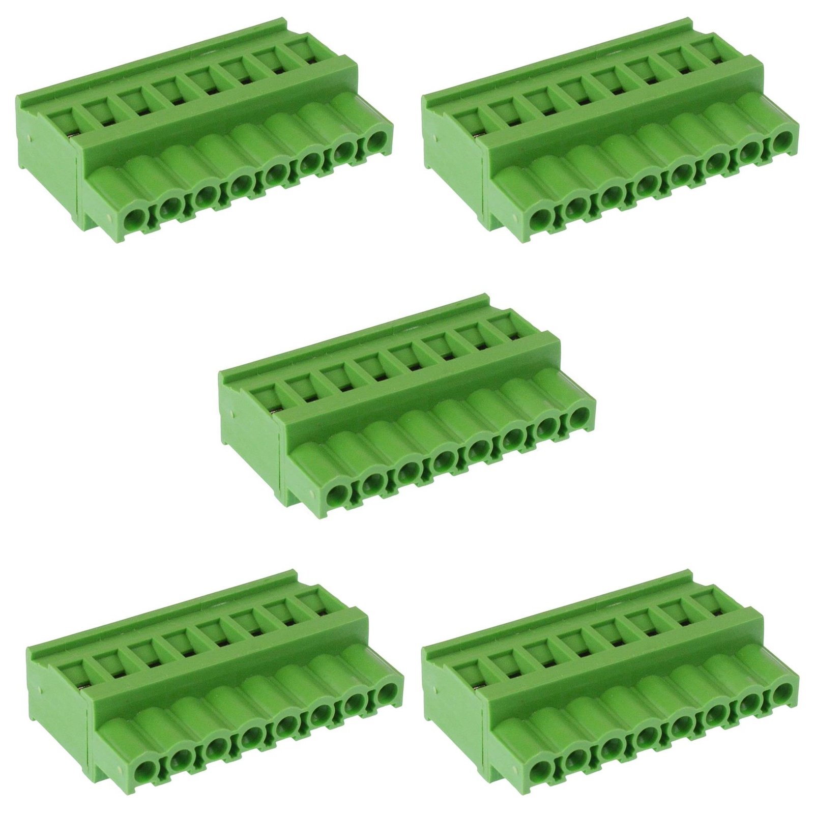 5 x 8-Way 5.08mm Vertical Pluggable Terminal Block Green 15A 300V | eBay