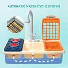 Kitchen Sink Toy running water washing Cooking Pot Pan Food Set ...