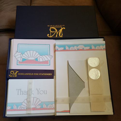 Vintage MORGANFIELD FINE STATIONARY SET - THANK YOU SHELL | eBay