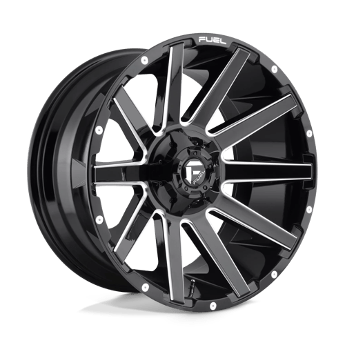 Fuel 1PC D615 Contra 20x10 5x114.3/5x127 -18mm Gloss Black Milled Wheel ...