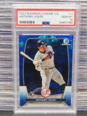 2023 Bowman Chrome Sapphire Anthony Volpe Rookie Card RC #11 PSA 10 ...