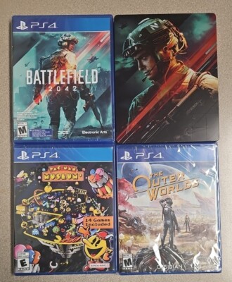 Sony PLAYSTATION 4 GAMES LOT Battlefield 2042 PAC-MAN Outer Worlds ...