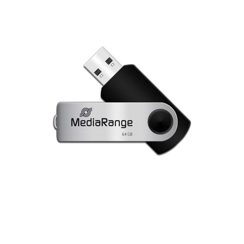 MediaRange MR912 Flexi USB Stick 64GB 15MB/s USB 2.0 black-silver 64 GB ...