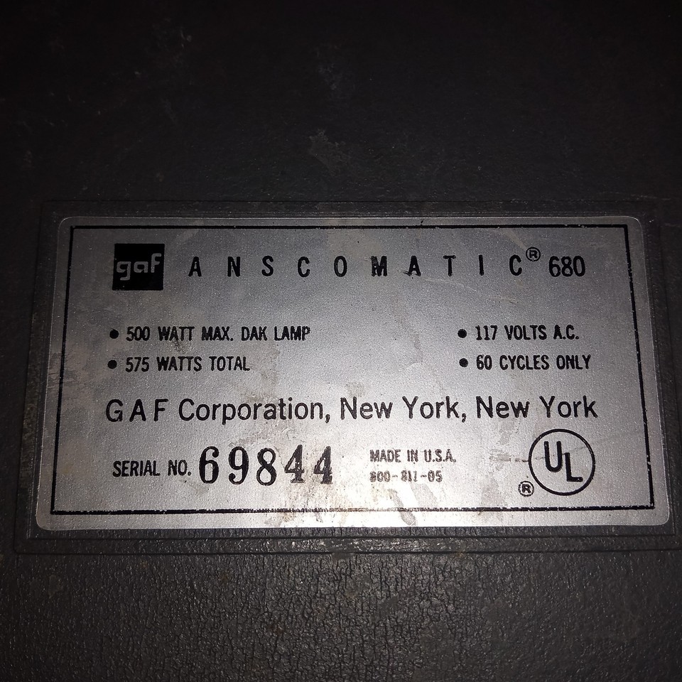 Vintage GAF Anscomatic 680 Slide Projector - Working - Sylvania 500W ...