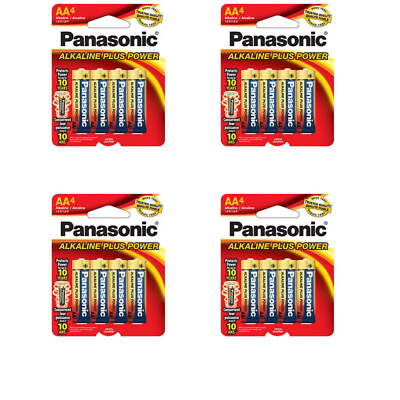 16 AA Panasonic Alkaline Plus Power Batteries (4 x 4 PK) | eBay