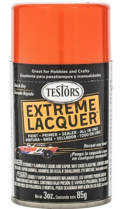 Testors Model Master Gloss FLAMING ORANGE LACQUER Spray Paint Can 3 oz ...