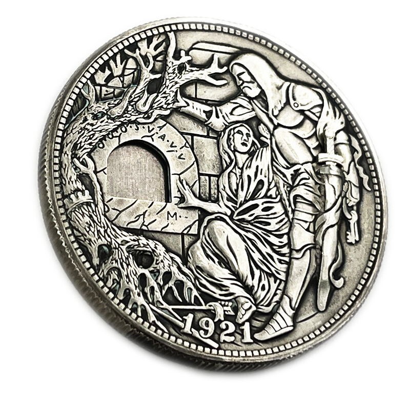 Movable Mechanism Coin Hobo Nickel Holy Grail Removable Sword Roman ...