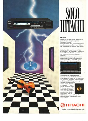 HITACHI CD 500 CD-Player Vintage 1986 Pubblicità Magazine italian ...