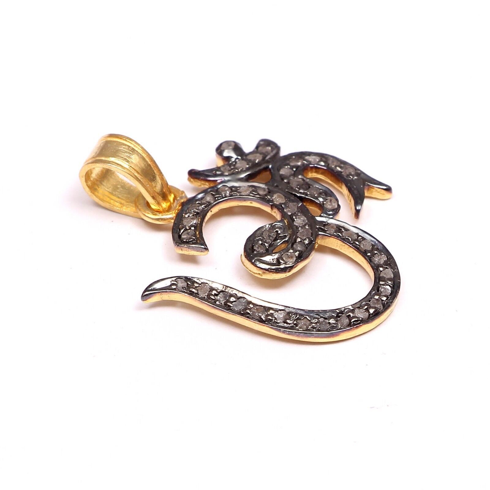 Bright Diamond "OM" Locket, 925 Sterling Silver Pendant Hindu ...