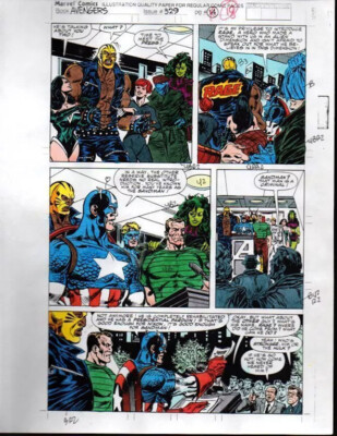 1991 Avengers 329 Color Guide Art page 18:Captain America,She-Hulk ...
