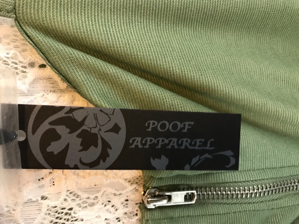 Poof Apparel Lace Top Olive Green Dress Jumper Womens Size Medium New ...