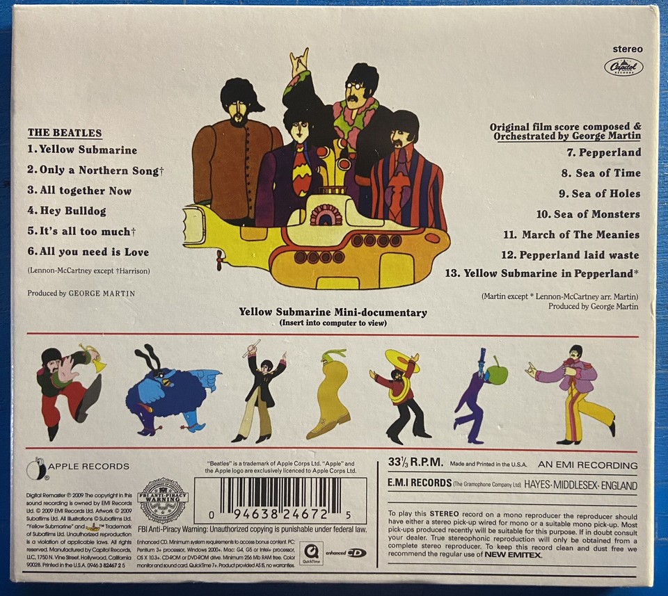 The Beatles "Yellow Submarine Soundtrack" [Gatefold Case] CD Like New ...