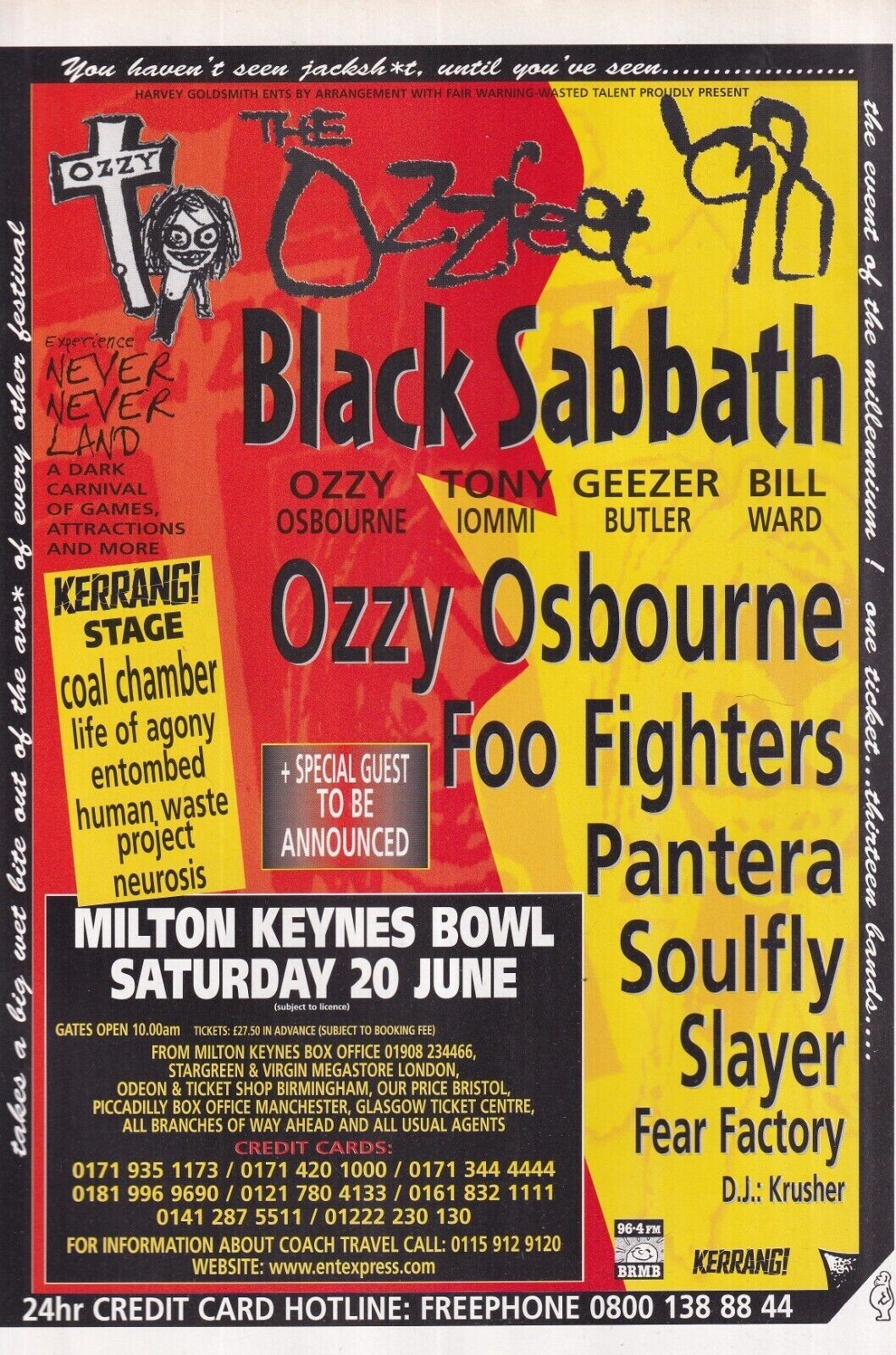 Ozzfest 98 (Black Sabbath, Foo Fighters) - Mini Poster/Magazine ...