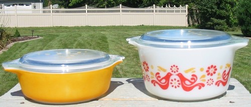 Vtg Pyrex 473 1-qt & 471 Pint Casserole Dish Friendship Milk Glass ...